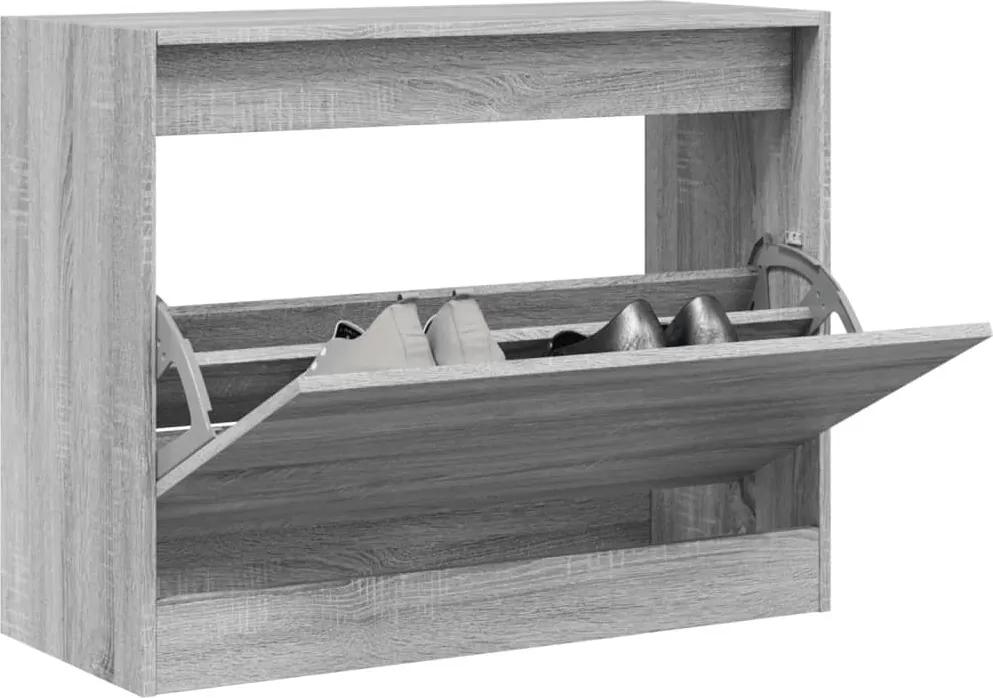 vidaXL Botník 80 x 34 x 63 cm kompozitní dřevo [839959] Barva: Betonová šedá