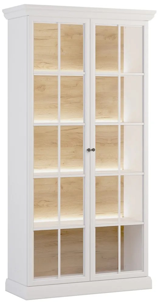 LUCCA b | vitrína W2D s policemi | 102,4 cm | bílá