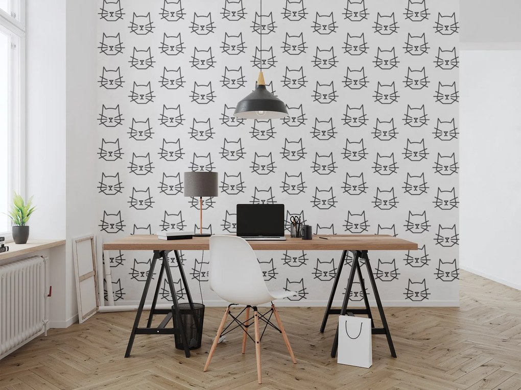 Ekomazlíček Tapeta CAT HEAD Typ tapety: Vinylová tapeta matná (samolepící), Šířka tapety: 100 cm, Výška tapety: 350 cm