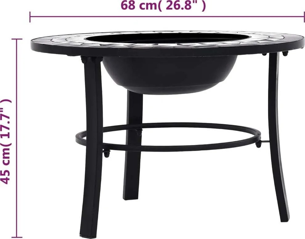 vidaXL Mozaikové ohniště 68 cm keramika [46721] Barva: Cihlová