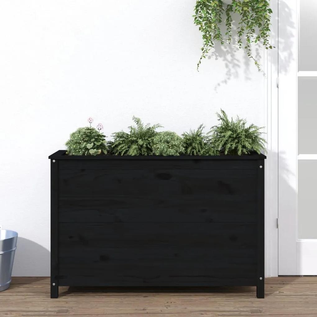 Zahradní vyvýšený záhon černý 119,5x40x78 cm masivní borovice - Default Title
