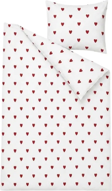 Bavlněné povlečení HEARTIS RED bílé Rozměr povlečení: 70 x 80 cm | 140 x 200 cm