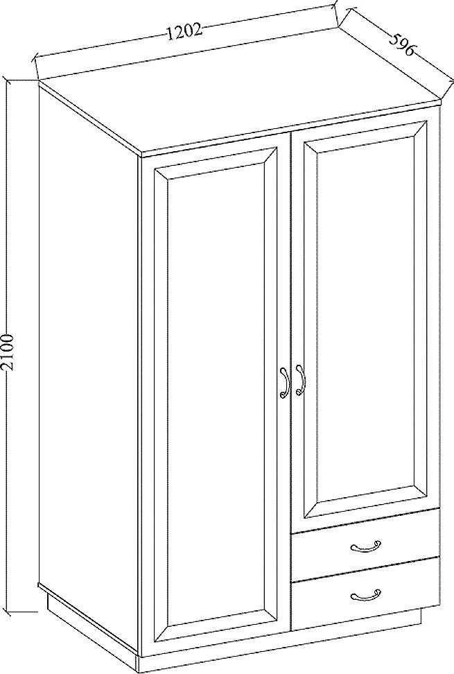 FLAWIA | šatní skříň 2D2S | 120 cm | Stilo ab | artisan/bílá