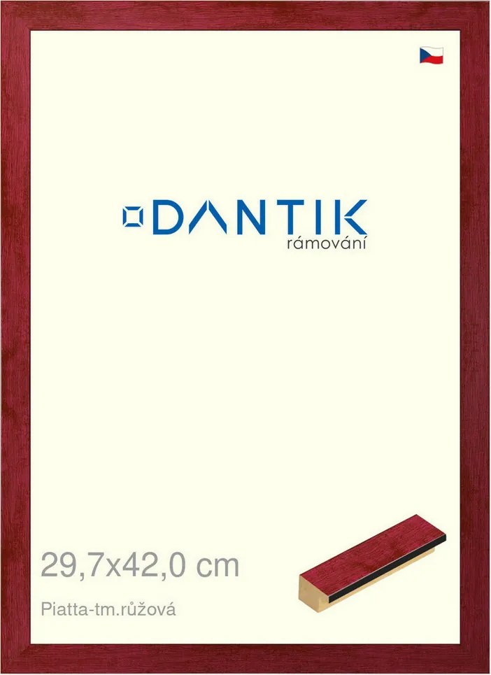 DANTIK rámeček 29,7x42 | PIATTA tm.růžová (Plexi Čiré)