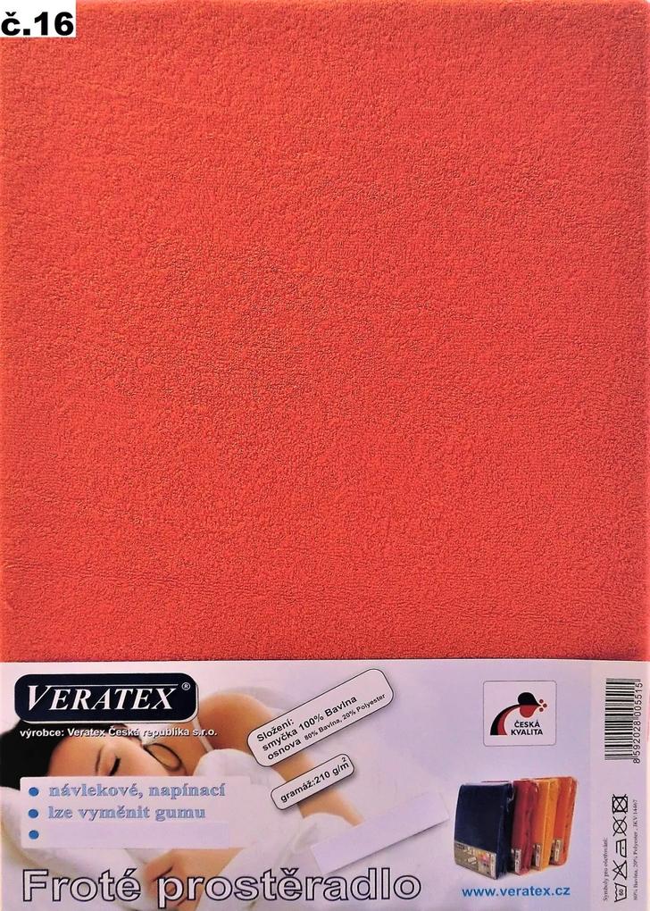 Veratex Froté prostěradlo jednolůžko 100x200/25cm (č.16 malinové)  Froté