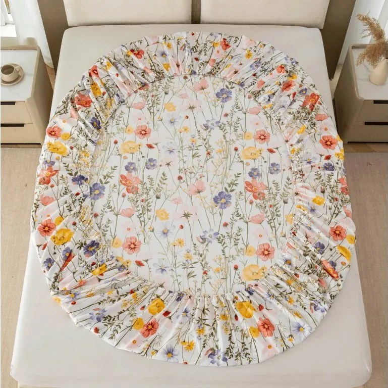 Prostěradlo z mikrovlákna WILDFLOWERS barevné 180x200 cm