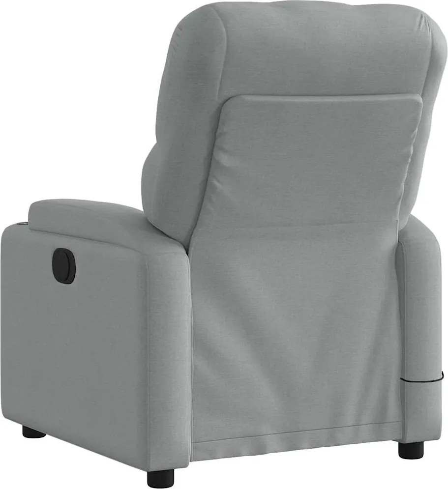 Elektrické masážní polohovací křeslo světle šedé textil 3204698