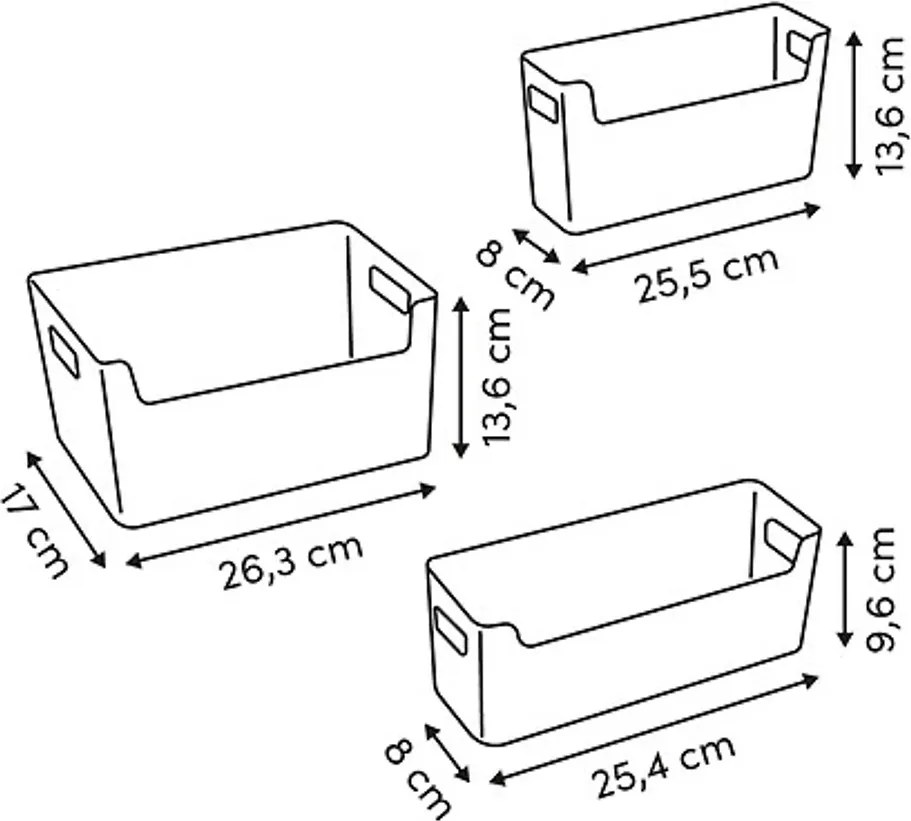 5Five® Sada 3 praktických úložných organízérů / košíků - LUMA, béžová