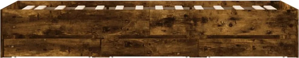 Rám postele se zásuvkami kouřový dub 90x200 cm kompozitní dřevo 3207298