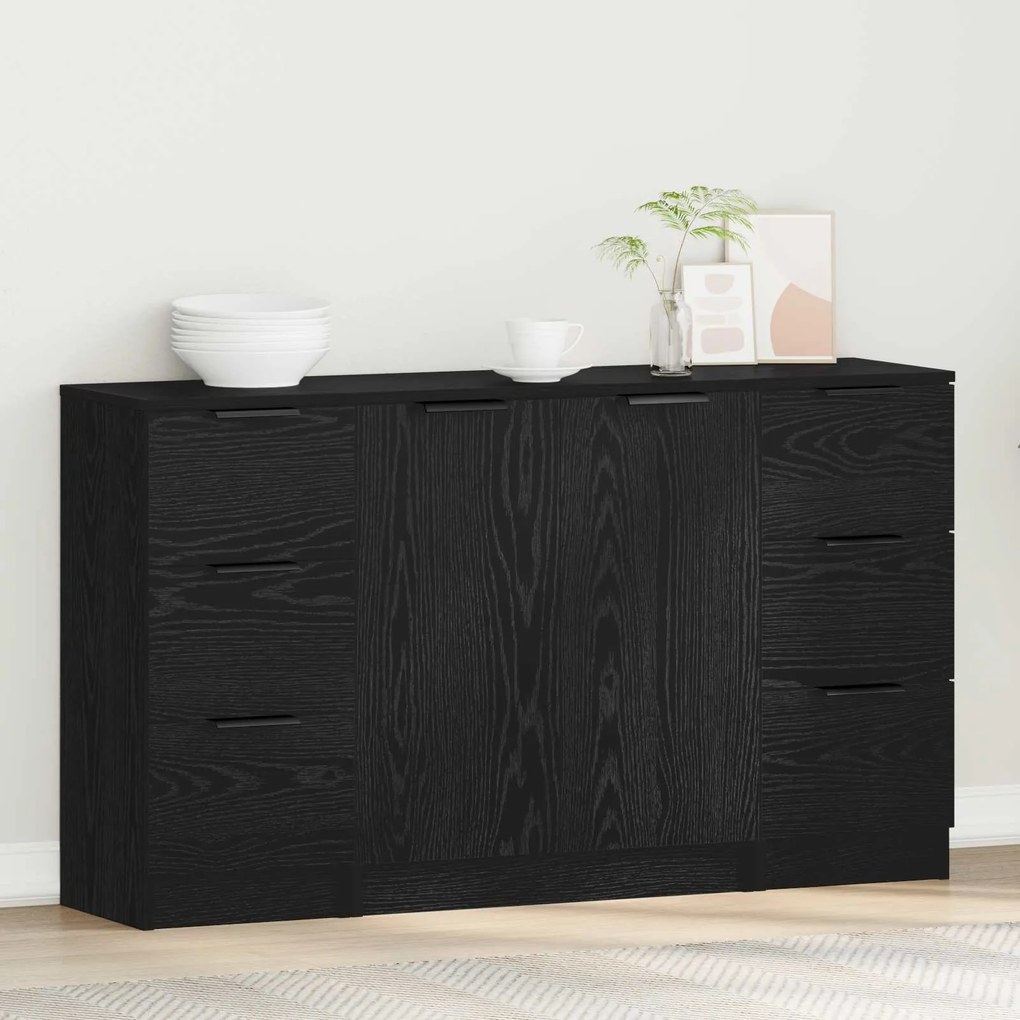 Servírovací skříň 3 ks Černý dub 121 x 30 x 70 cm 3332544