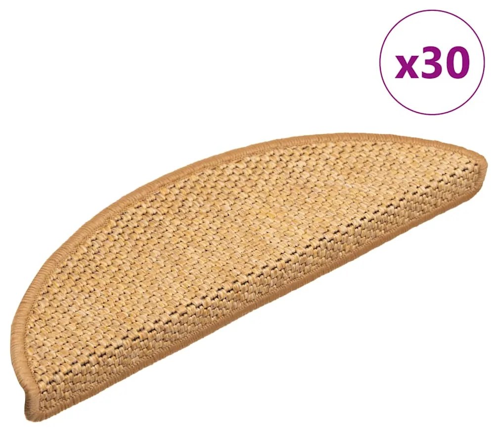 Samolepicí rohože na schody Sisal-Look 30 ks 56x17x3 cm Sisal 3365865