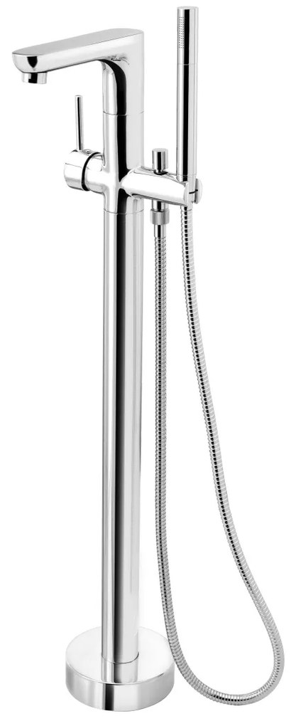 F-Design Flusso, volně stojící vanová baterie s ruční sprchovou sadou, chrom lesklý, FD1-FLS-11F-11