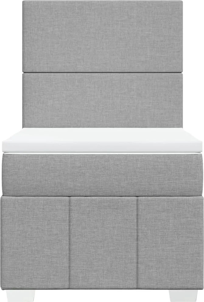 Box spring postel s matrací světle šedá 80 x 200 cm textil 3291488