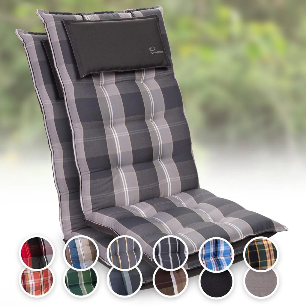 Sylt, čalouněná podložka, podložka na židli, podložka na výše polohovací křeslo, polštář, polyester, 50 × 120 × 9 cm, 2 x podložka