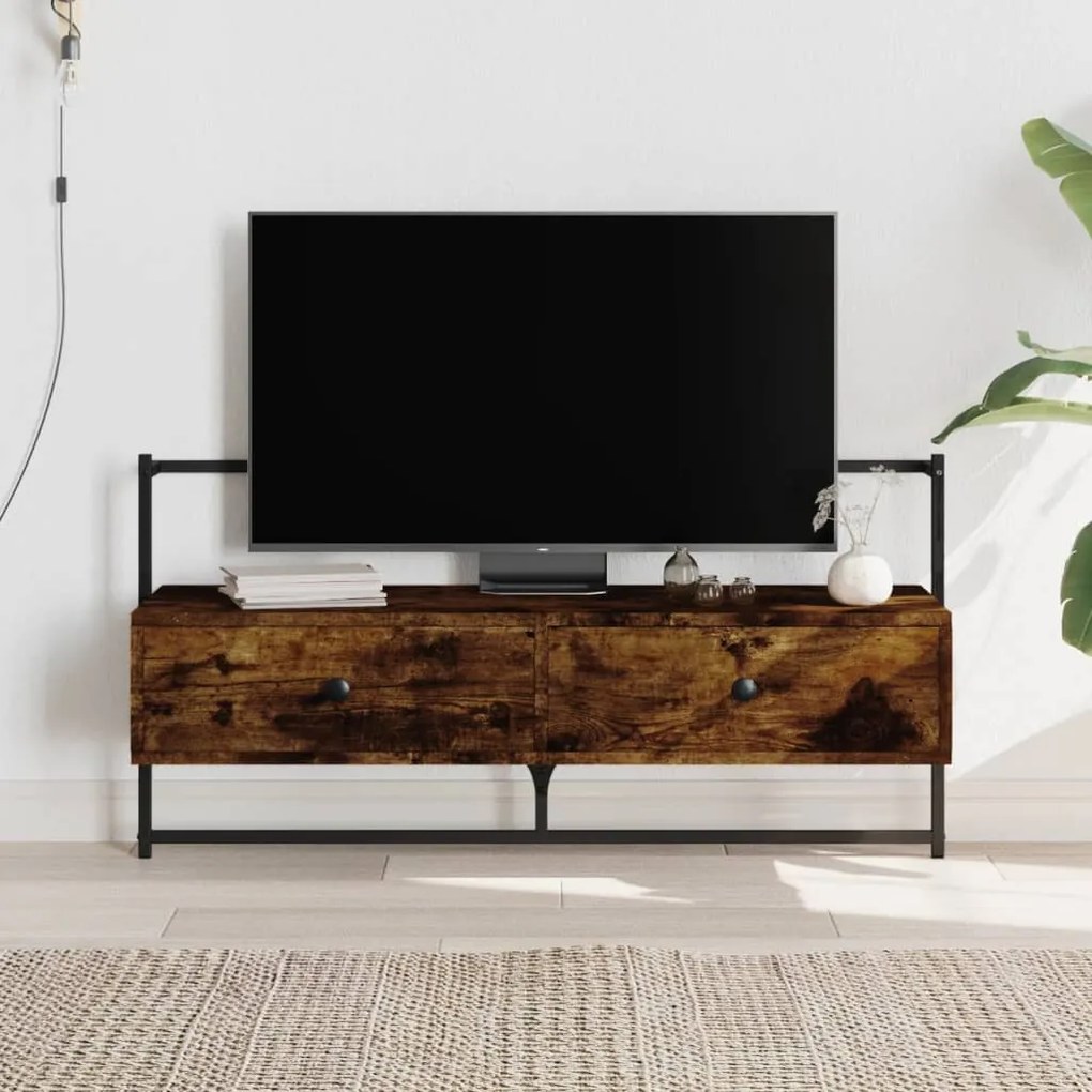 TV skříňka nástěnná kouřový dub 100,5x30x51 cm kompozitní dřevo