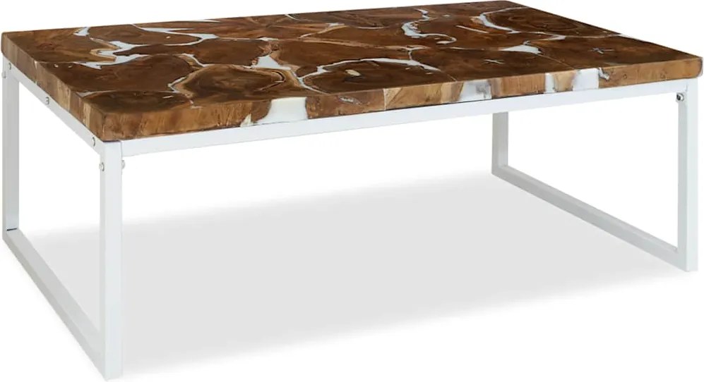 Konferenční stolek teak a pryskyřice 110 x 60 x 40 cm 244553