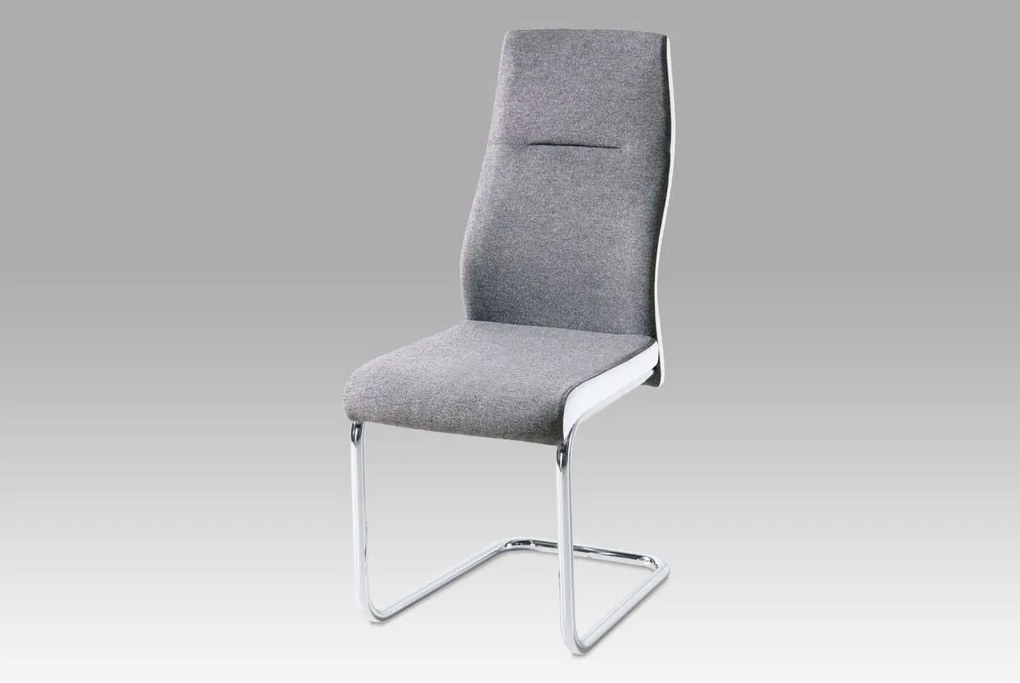 Jídelní židle šedá látka bílá koženka HC-238 GRW2