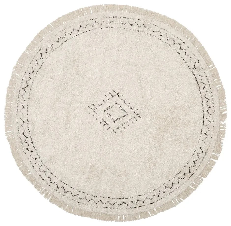 Béžový ručně tkaný bavlněný koberec Westwing Collection Fionn, ø 150 cm