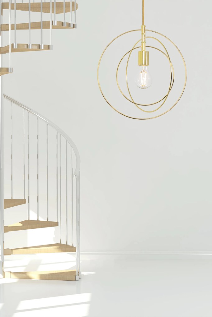 Toolight - závěsná lampa E27 APP286-1CP, zlatá, OSW-08404