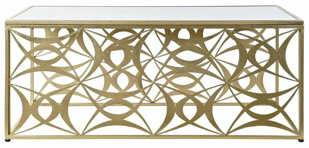 DKD Home Decor Konferenční stolek zlaté barvy se zrcadlem 110 x 60 x 46 cm