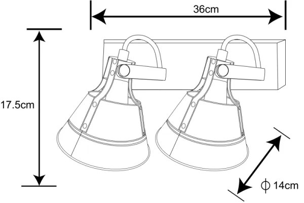 Globo 15366Z-2 - Bodové svítidlo GÜNTHER 2xE27/60W/230V