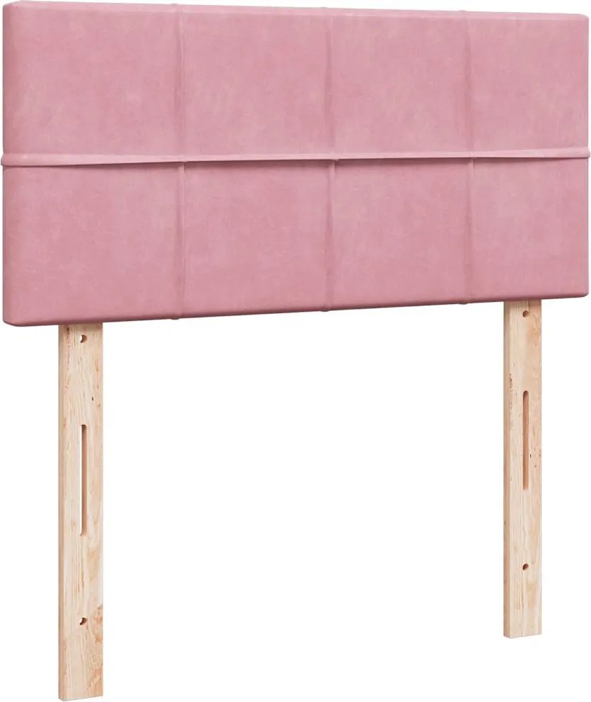 Osmanský rám postele s matrací růžová 100x200cm samet 3311758