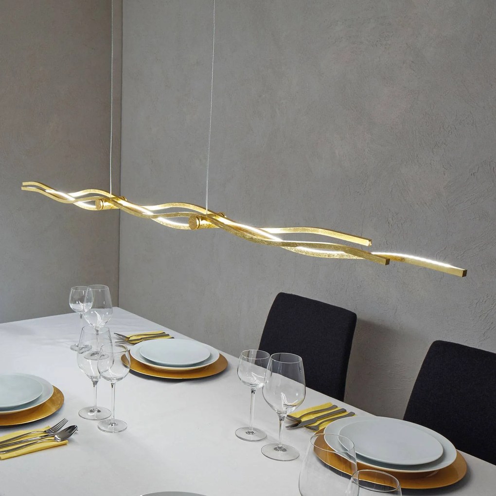 Escale Silk - závěsné světlo LED pozlátko 157cm