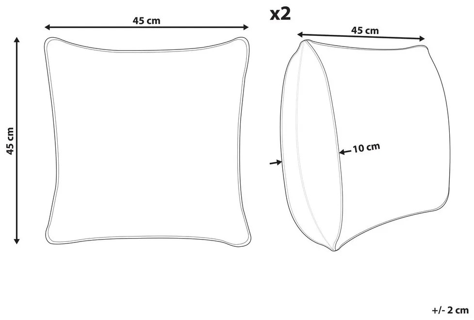 Sada 2 zahradních polštářů se vzorem listů 45 x 45 cm vícebarevné TAGGIA Beliani