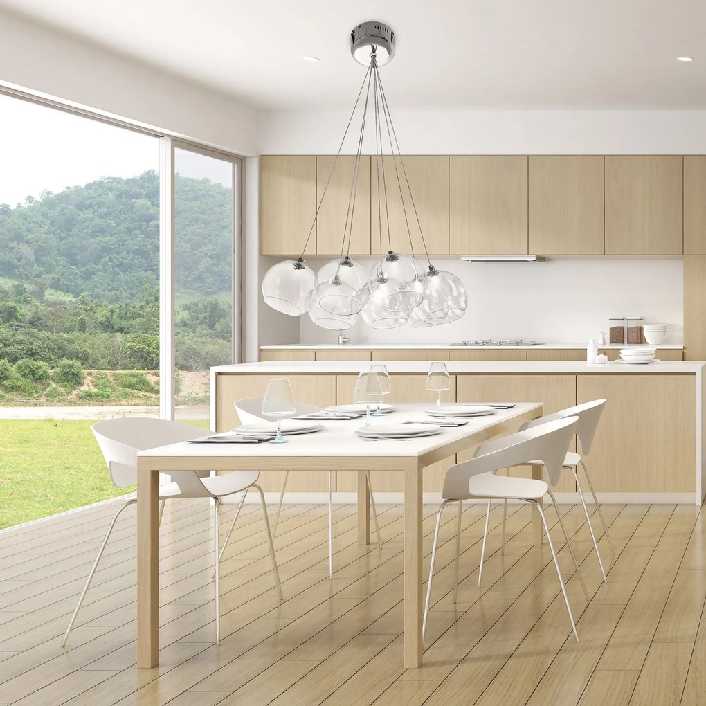 Toolight - Závěsné svítidlo skleněné koule G4 25W APP560-7CP, chromová, OSW-08236