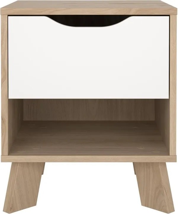 Noční stolek Iker, hikora jackson / bílá