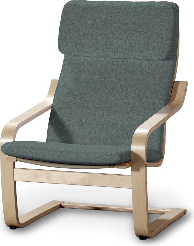 Sedák na křeslo IKEA Poäng barva modrá látka pletený vzor