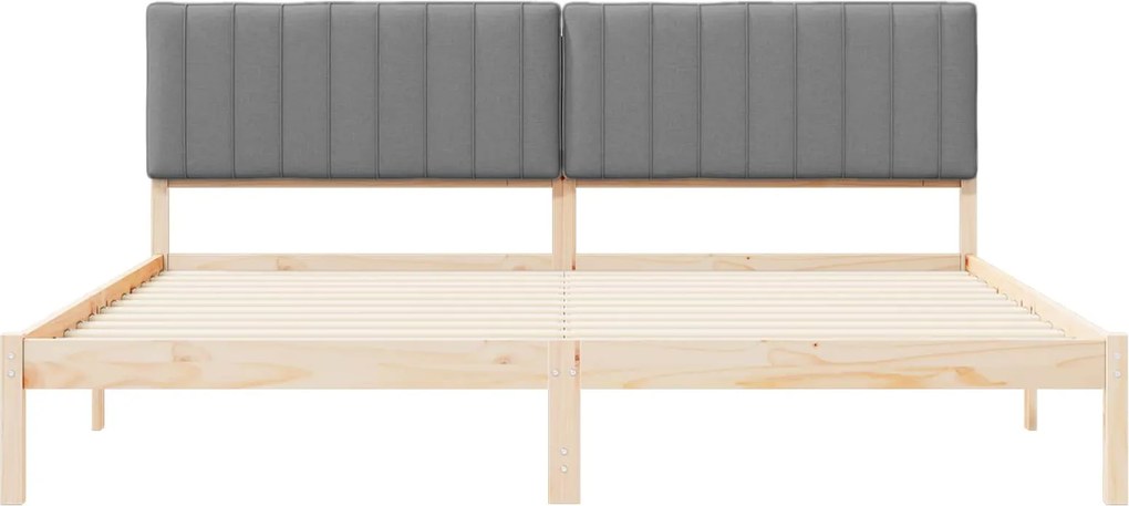Rám postele s čalouněným čelem Světle šedá 200 x 200 cm 3405572