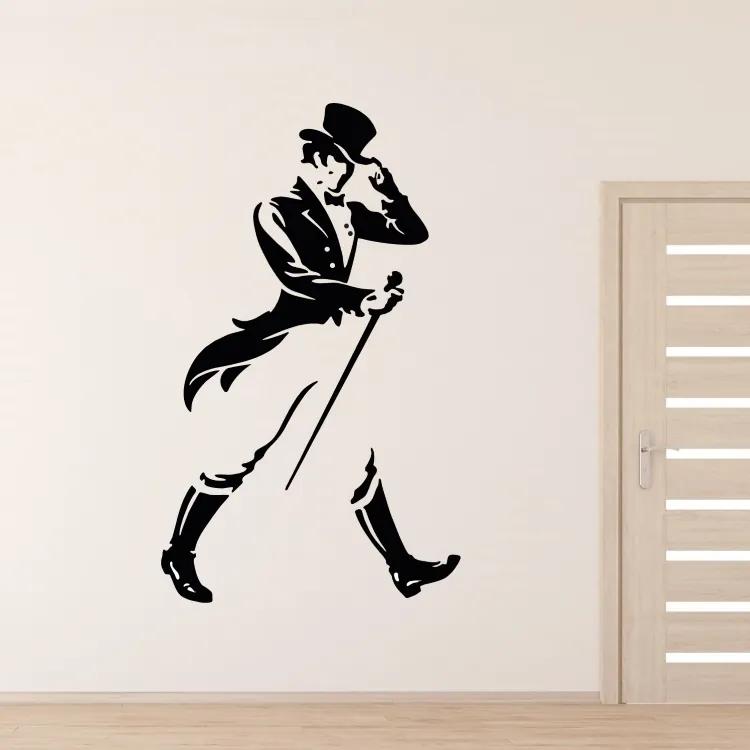 Johny Walker silueta - vinylová samolepka na zeď 130x78cm