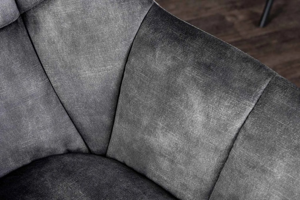 Designová otočná židle Vallerina šedý samet