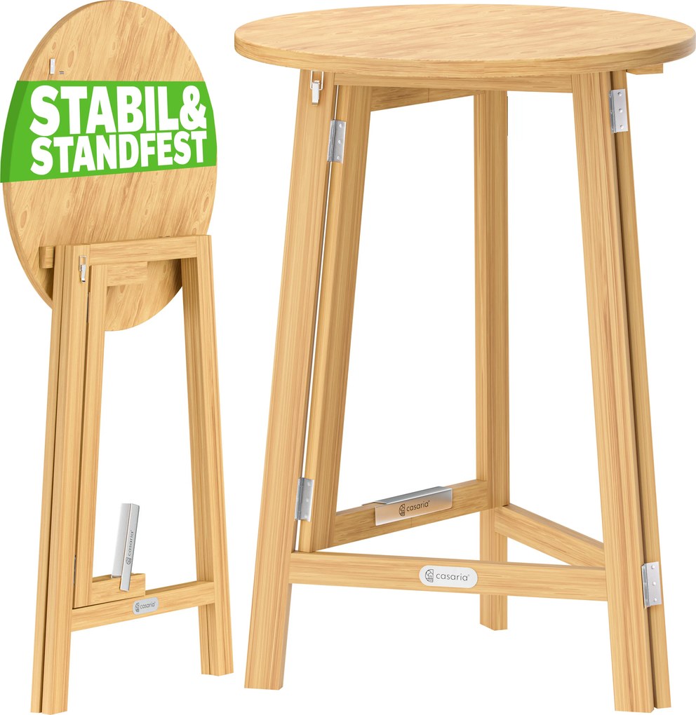 Barový stolek skládací úspora místa masivní dřevo Ø78cm 111cm stabilní stojan