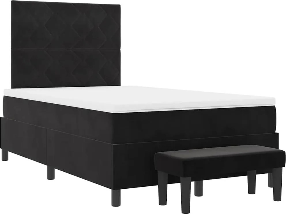 Postel s boxspringem s čelo Černá 190 x 120 cm samet 3344566