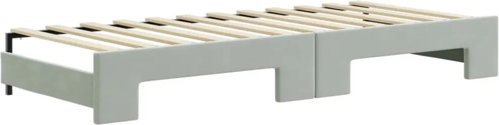 Válenda s přistýlkou a zásuvkami světle šedá 80 x 200 cm samet 3196994