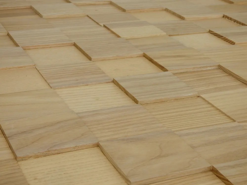 JASAN 50, jednotlivé kusy 50 x 50 mm (0,0025 m²) - dřevěná mozaika 3D 2 mm Broušený - olejovaný