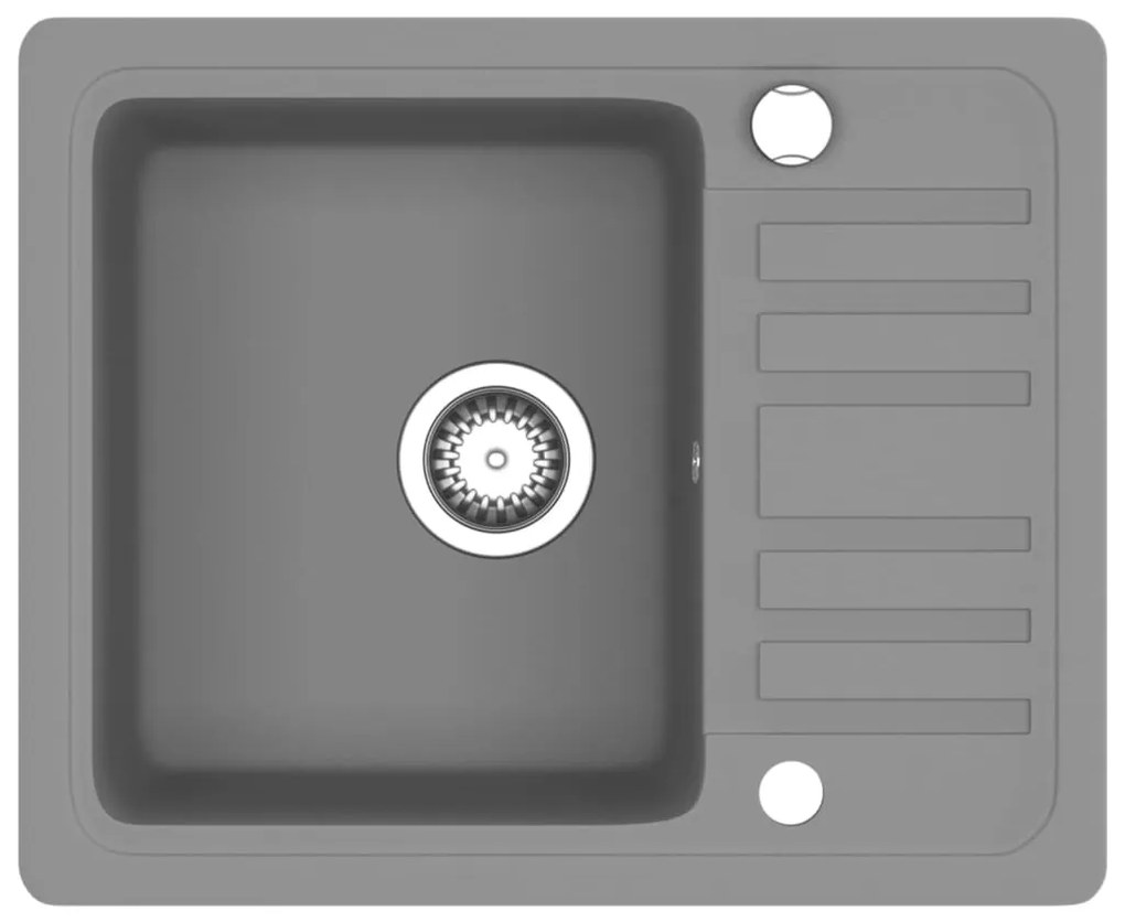 vidaXL Marketos Kuchyňský dřez single žulový šedý