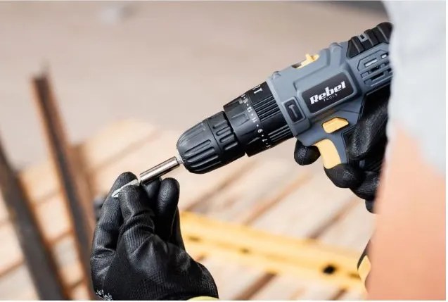 Vrtačka příklepová AKU REBEL TOOLS RB-1002