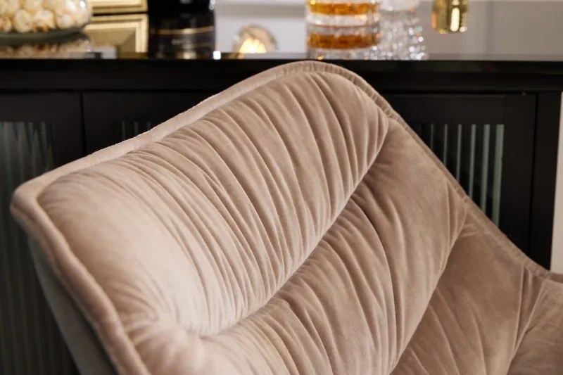 Barová židle The Dutch Comfort sametové šampaňské / 40836