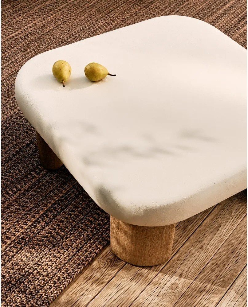 Zahradní konferenční stolek s betonovou deskou 80x80 cm Labra – Kave Home