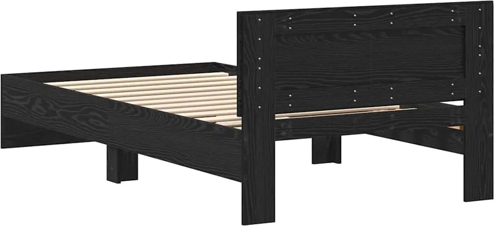 Rám postele s čelem s čelo Černý dub 203 x 104 x 70 cm 3376052
