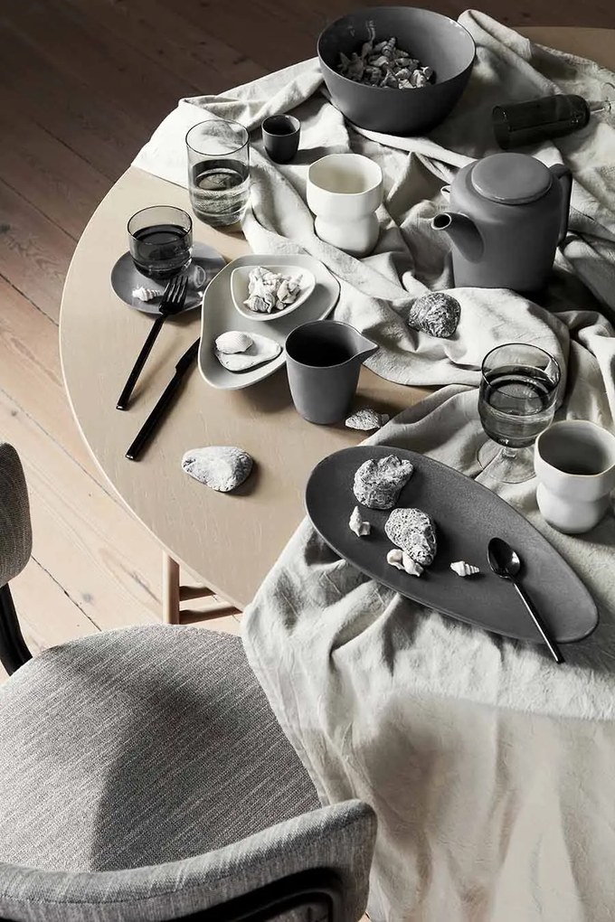 Broste Keramický talíř Limfjord, šedá barva, keramika