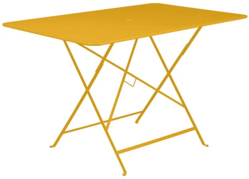 Žlutý skládací zahradní stolek Fermob Bistro, 117 x 77 cm