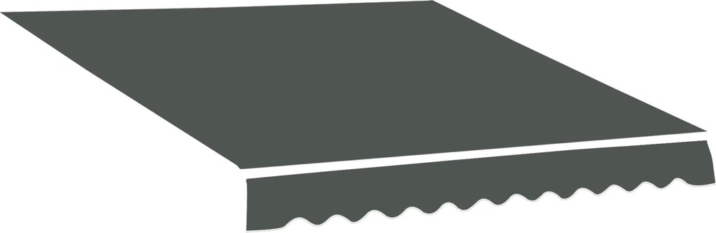 Náhradní plátno Outsunny pro markýzu - Měkký vlnkový lem - Vysoce husté polyesterové 280 g/m² s ochrannou proti UV záření v šedé 3,82D x 2,4Š (projekc