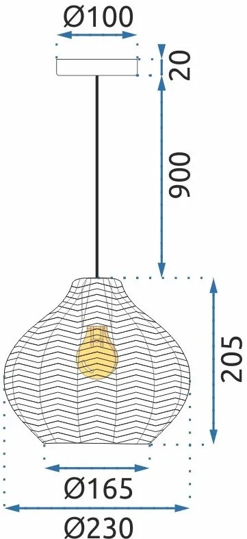 Toolight Retro skleněné stropní svítidlo APP893-1CP