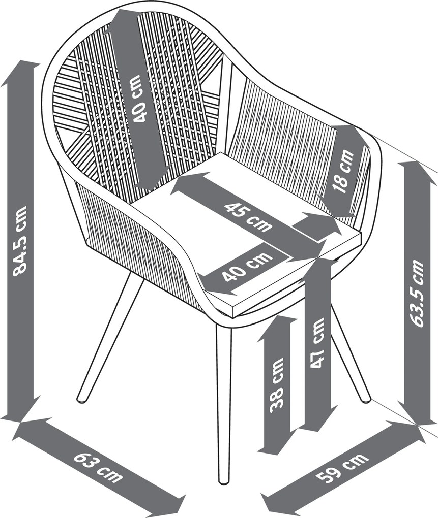 Tchibo - Zahradní židle s textilním křížovým výpletem - barva: černá