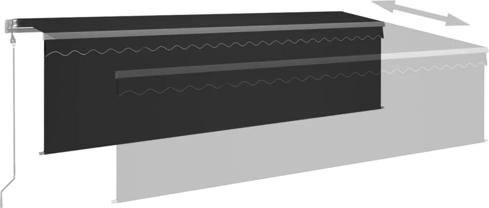 vidaXL Automatická zatahovací markýza s roletou 5 x 3 m [3069468] Barva: krémová