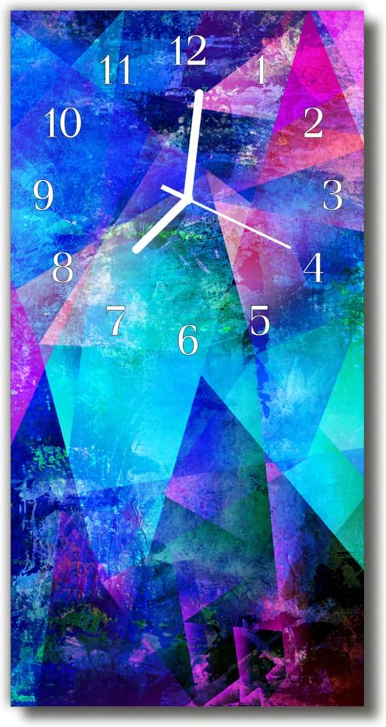 Nástěnné hodiny vertikální  Umělecká grafika modrá